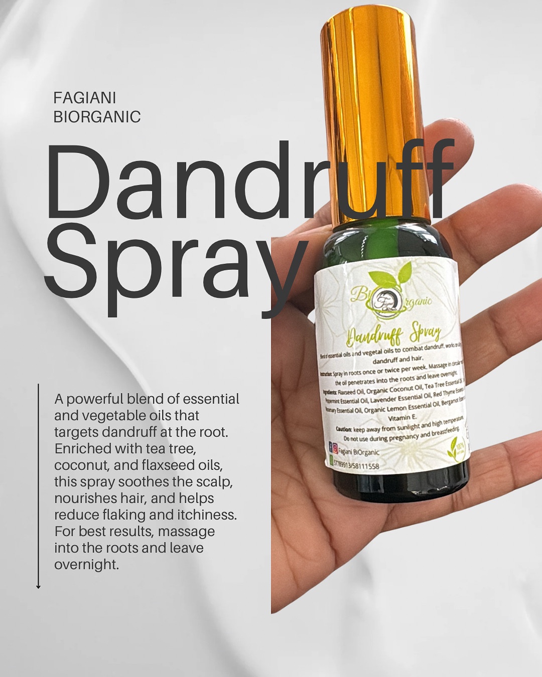 Dandruff Spray – Soin Anti-Pelliculaire – Fagiani Biorganic